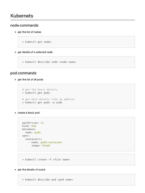 Kubernete Commands Pdf
