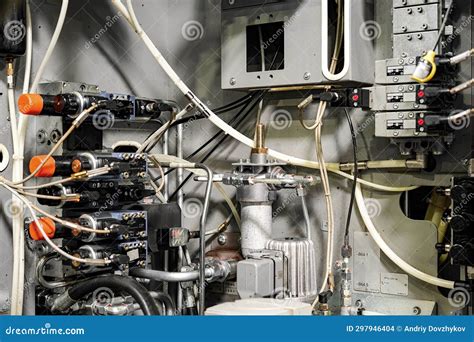 Hydraulic And Electronic Control System Of CNC Metal Processing Center Stock Photo Image Of