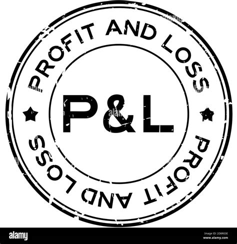 Grunge Black Pandl Abbreviation Of Profit And Loss Word Round Rubber