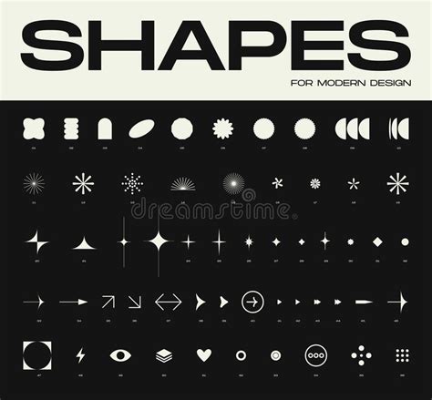 Trendy Design Elements Geometric Shapes Frames Stock Vector