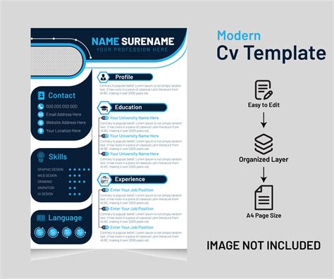 Professional Cv Or Resume Template Design Or Cover Letter With A Modern Minimal And Unique