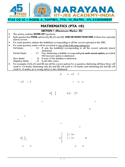 Star Co Sc Model A Toppers Pta 10 Maths Spl Assignment Pdf