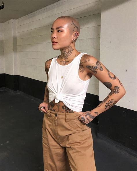 Bald Head Women Shaved Head Women Causual Outfits Girl Outfits