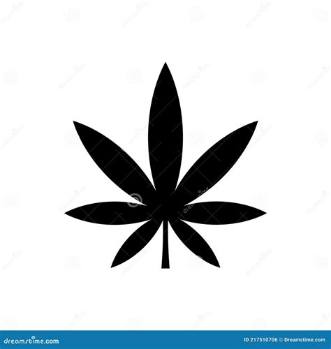 Weed Leaf Outline Icon Isolated Symbol Logo Illustration For Mobile