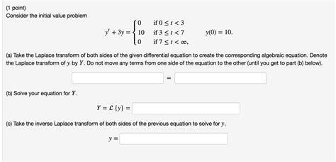 Solved Point Consider The Initial Value Problem A Take Chegg