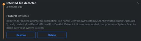 Rustdeskidddriver Inf Flagged As Threat In Bitdefender Issue Rustdesk Rustdesk Github