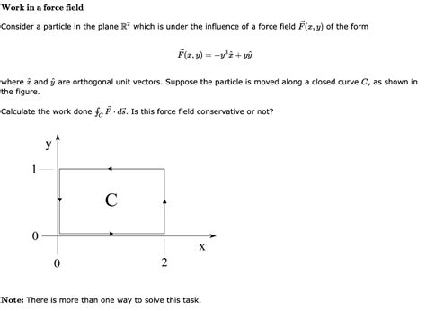 Solved Work In A Force Field Consider A Particle In The Chegg Com
