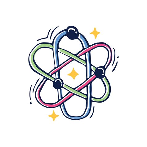 Hand Drawn Illustration Of The Symbol Of Atomic Structure Vector Art At Vecteezy