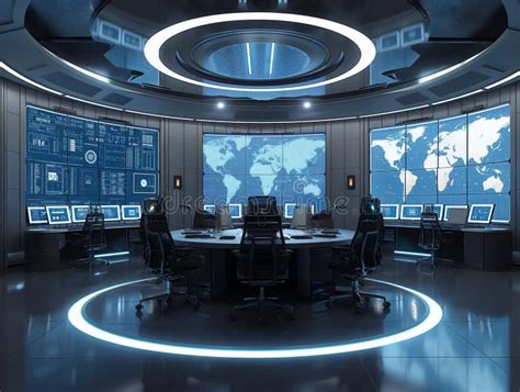 Modern High Tech Control Room Stock Image Image Of Monitoring Strategy 317500039