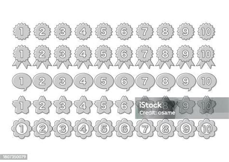 벡터 일러스트 레이 션 의 숫자 아이콘 세트 1에서 10까지의 숫자와 다양한 유형의 디자인 1에 대한 스톡 벡터 아트 및 기타 이미지 Istock