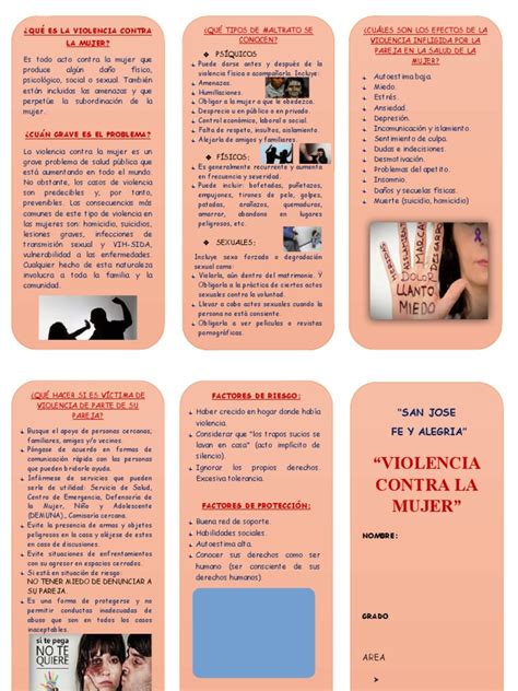 triptico violencia contra la mujer pdf la violencia contra las mujeres