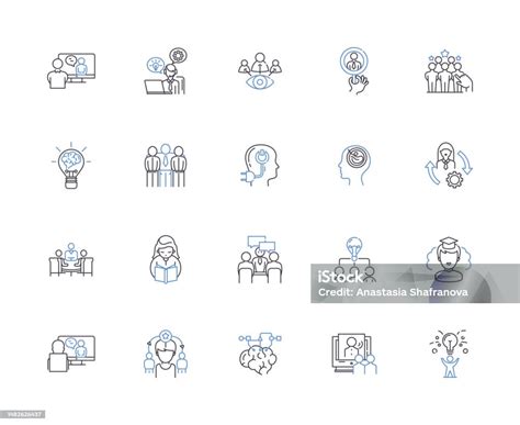 생각하는 사람들은 아이콘 모음을 개략적으로 설명합니다 생각 사람 지식인 똑똑한 분석적인 논리적인 호기심 많은 벡터 및