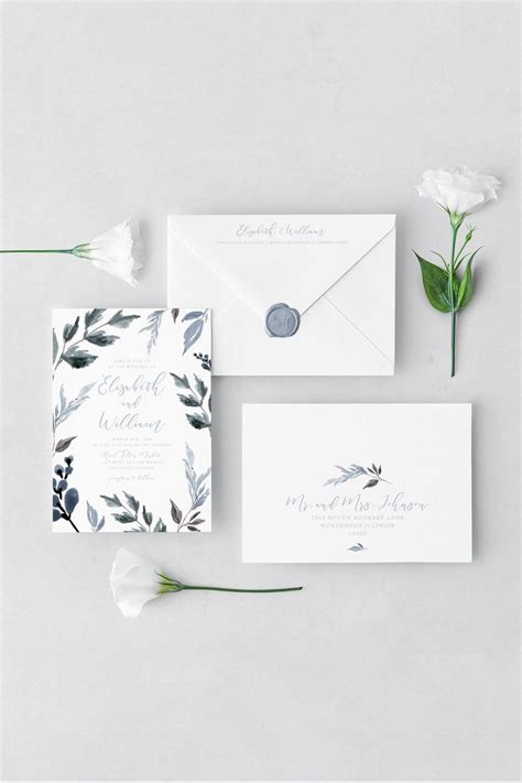 Dusty Blue Envelope Address Template Printable Envelope Addressing Template Weddin