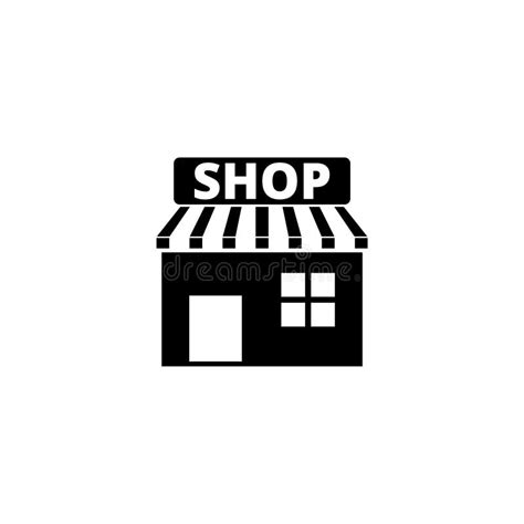 Icono Plano De Mercado En Línea Aislado En Fondo Blanco Ilustración Del