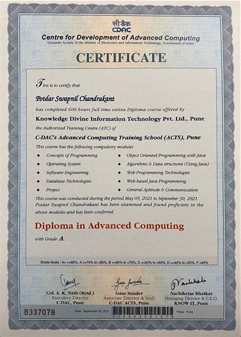 Swapnil Potdar On Linkedin Successfully Completed Pg Dac From Knowledge Divine Information