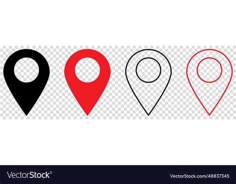 Location Pin Icon Set Royalty Free Vector Image