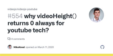 why videoheight returns 0 always for youtube tech · issue 554 · videojs videojs youtube · github