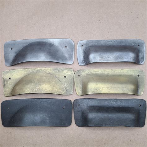 Hand Forged Bin Pull Rustic Hammered Cabinet Hardware Etsy