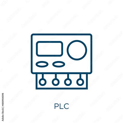 Plc Icon Thin Linear Plc Automation System Outline Icon Isolated On White Background Line
