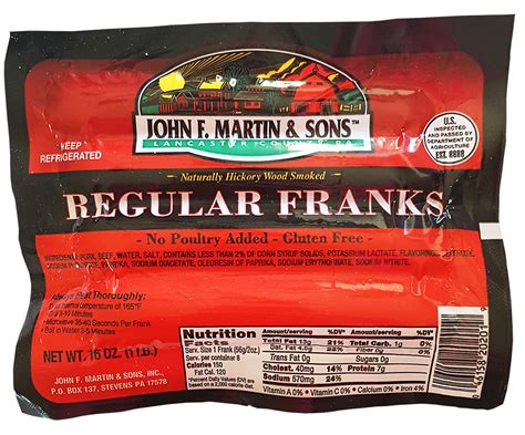 Regular Franks John F Martin And Sons