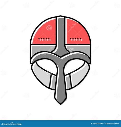 Helmet Viking Nordic Color Icon Vector Illustration Stock Vector