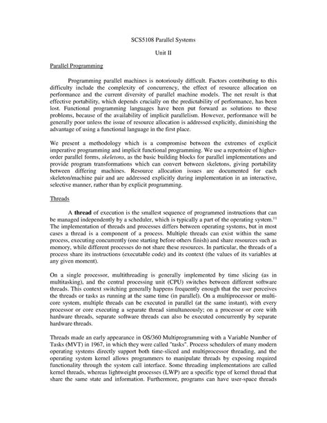 Parallel Programming Notes Scs5108 Parallel Systems Unit Ii Parallel Programming Programming