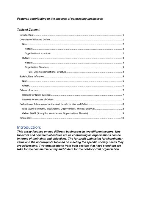 Features Contributing To The Success Of Contrasting Businesses Revise Features Contributing