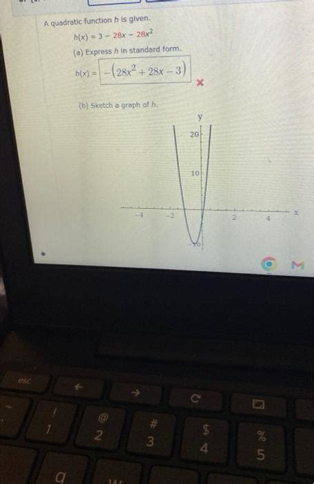 solved a quadratic function h is given h x 3−28x−28x2 a