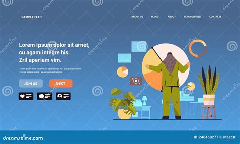 Arab Businessman Analyzing Statistics Data On Diagram Business Report Presentation Concept Stock