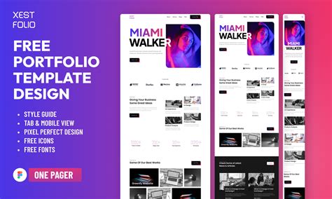 free portfolio landing page template figma