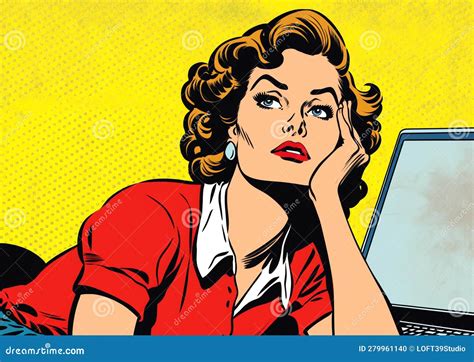 Generative Ai Pop Art Woman Operator Stock Illustration Illustration Of Telephone Business