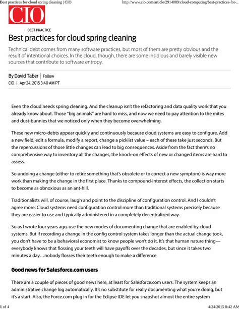 Pdf Best Practices For Cloud Spring Cleaning Company Press Spring Pdf
