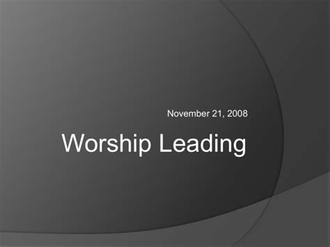 Worship Leading