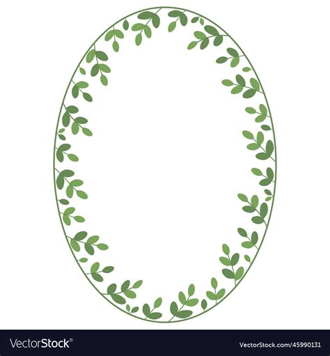Simple Floral Frame Oval Border Design Element Vector Image