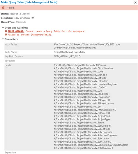 Creating Query Table From Sql View Esri Community