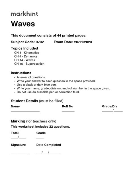 Waves Pdf Teaching Methods And Materials