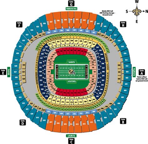 Caesars Superdome New Orleans Saints Football Stadium Stadiums Of