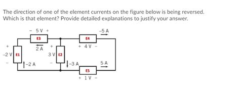 Solved The Direction Of One Of The Element Currents On The