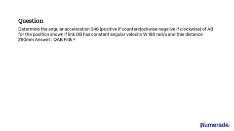 Solved Determine The Angular Acceleration Î¸ Positive If Counterclockwise Negative If