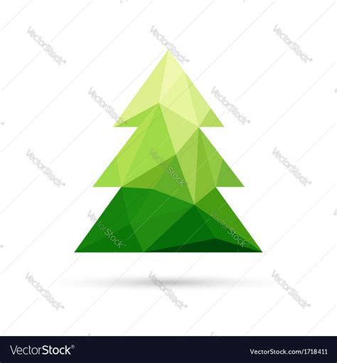 Abstract Christmas Tree Made Of Triangles Vector Image