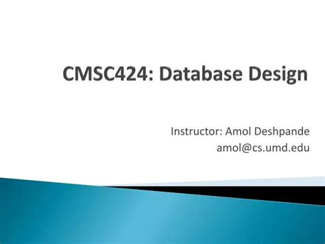 Ppt Cmsc424 Database Design Powerpoint Presentation Free Download