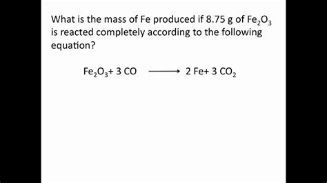Stoichiometry Formulas