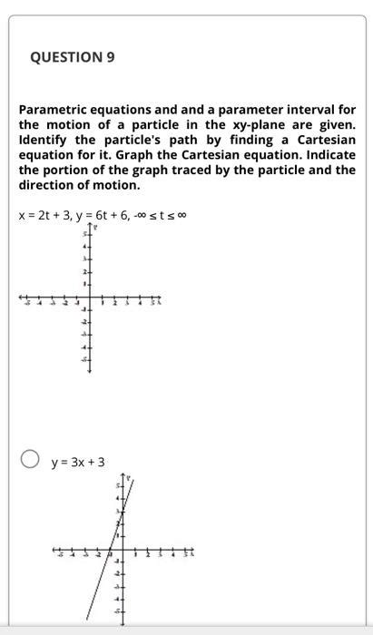 solved parametric equations and and a parameter interval for