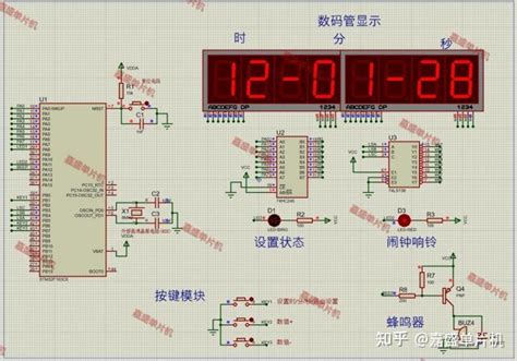 基于stm32电子钟闹钟数码管显示设计proteus仿真程序设计报告原理图pcb讲解视频） 知乎