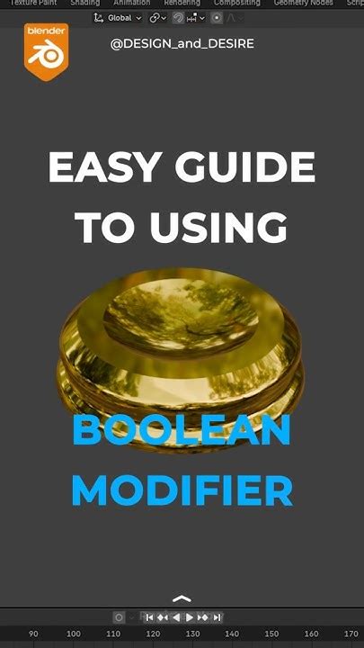 Easy Guide To Using Boolean Modifier Blender 43 Shorts Youtube