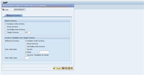RPA1 SAP Tcode Info Sys Record Ldgr Report Currency
