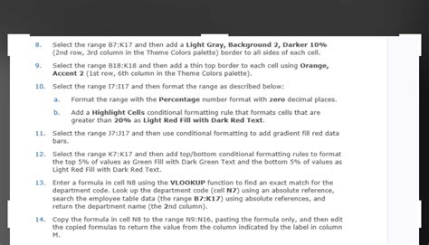 Help Me Figure Out How To Do These Steps In The Excel