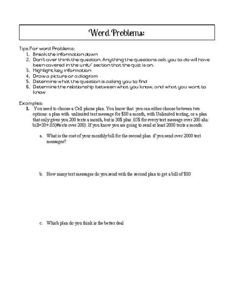 Linear Relations Word Problems By Pi In The Sky Math Resources Tpt