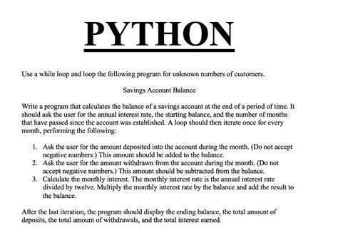 Solved Use A While Loop And Loop The Following Program For