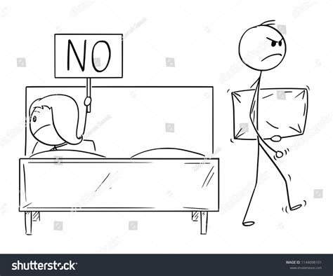 Cartoon Stick Drawing Conceptual Illustration Couple Stock Vector Royalty Free